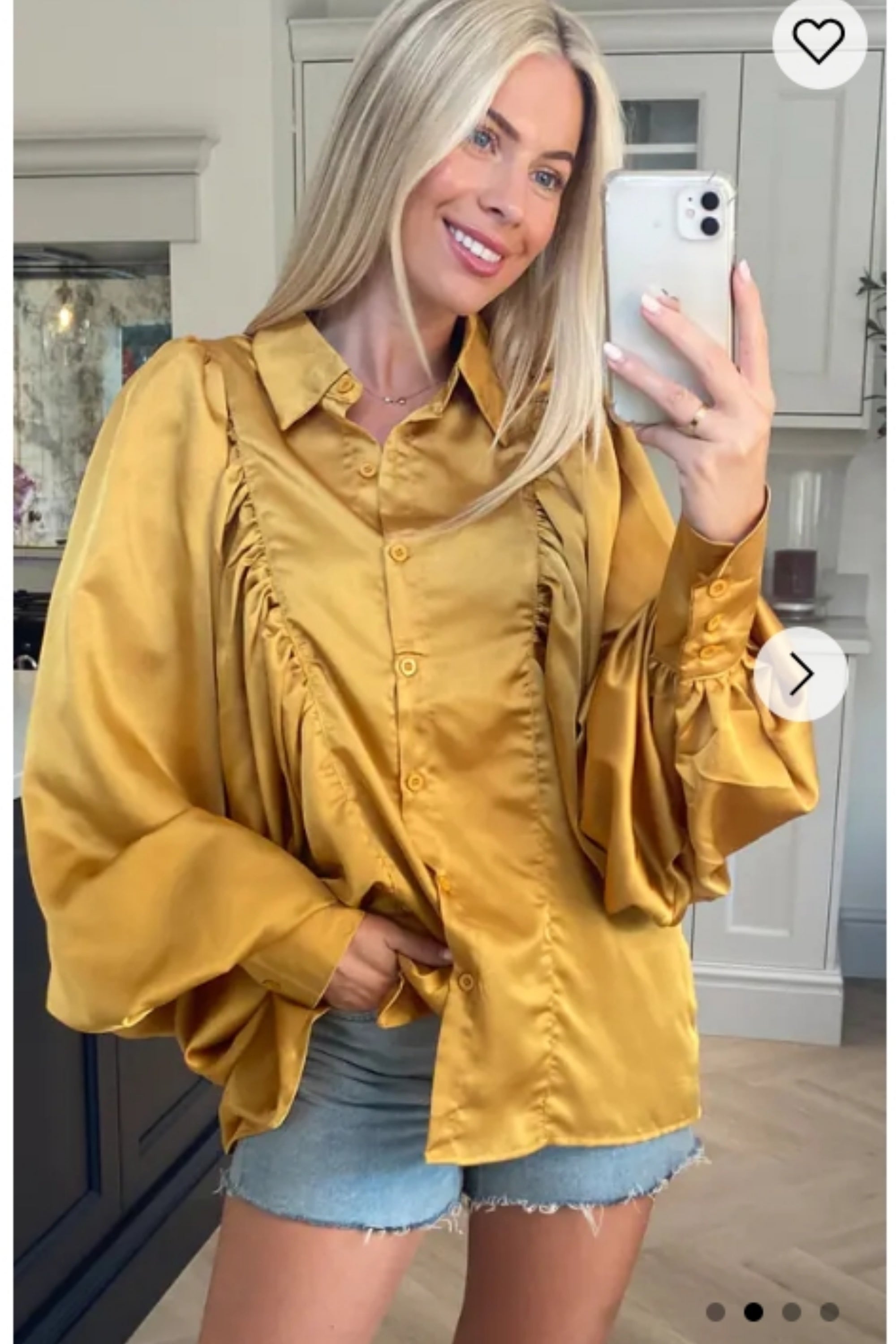 Oversized Sleeves Shirt in Yellow color – CY Boutique